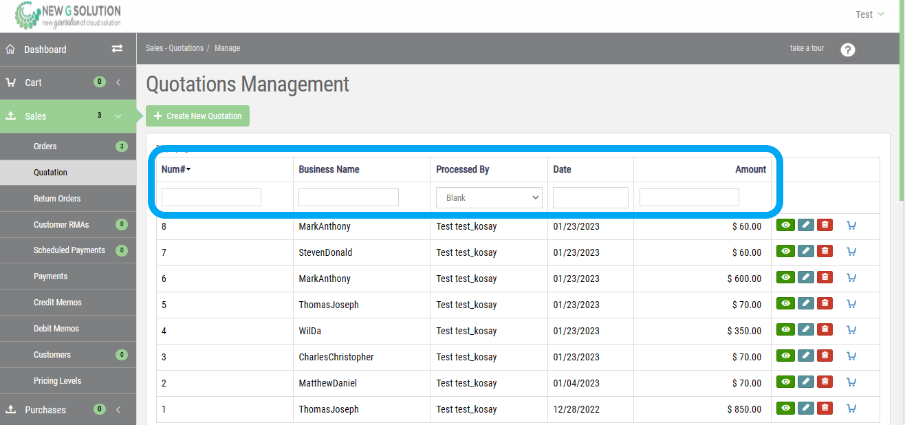 Quotations - New G Solution