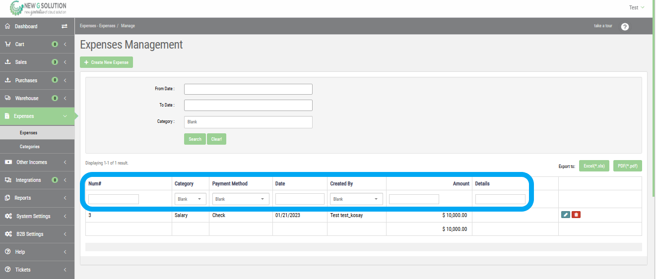 How to Create a new Expense ? (Expenses) - New G Solution