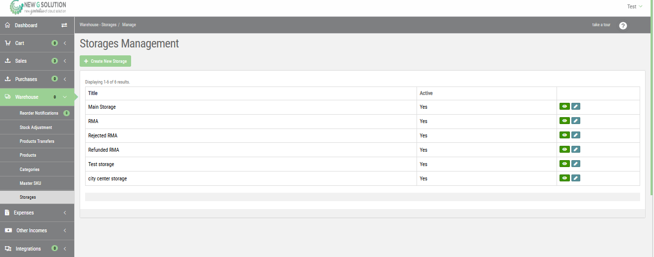 Storages - New G Solution