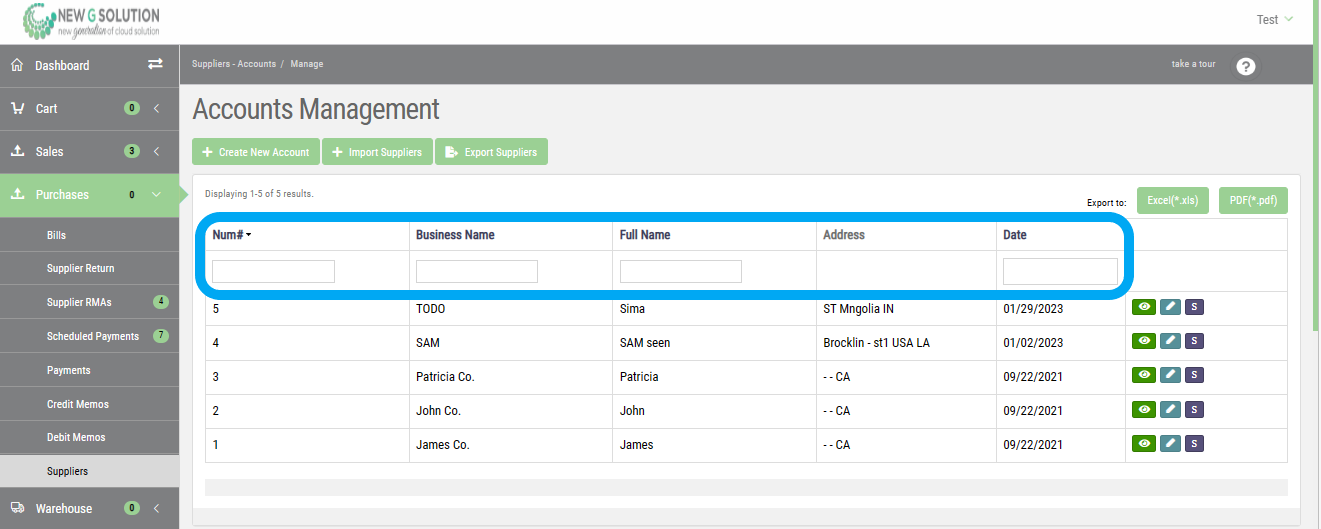 Suppliers - New G Solution