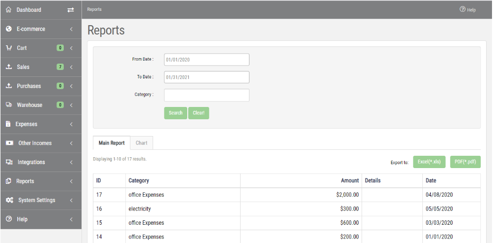 Expense Report - New G Solution