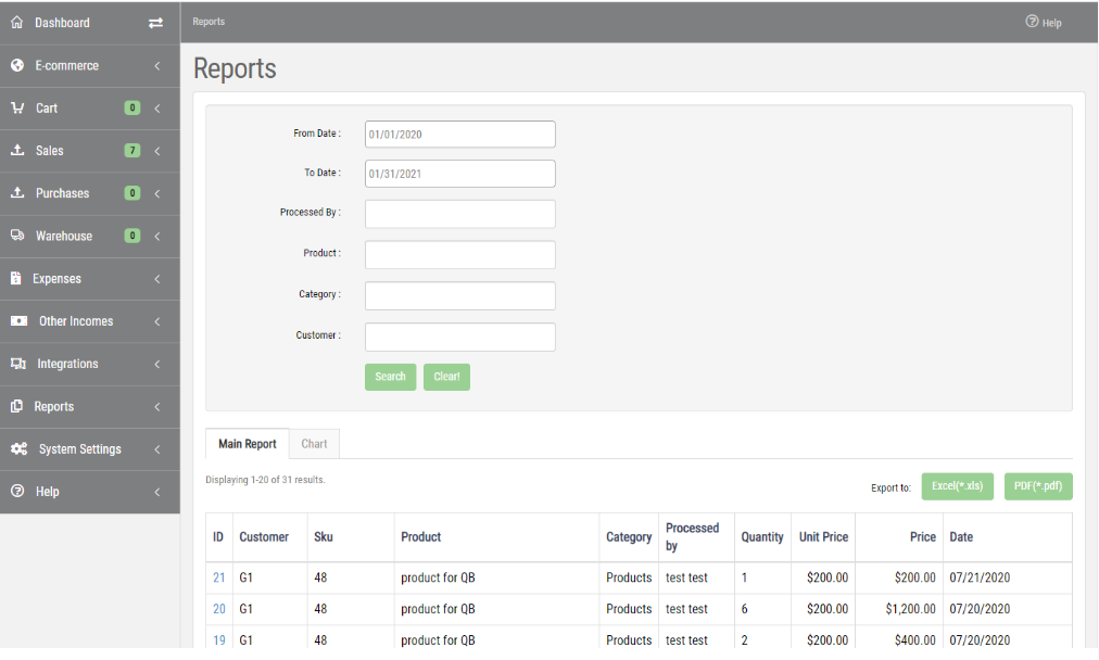 Return Report - New G Solution