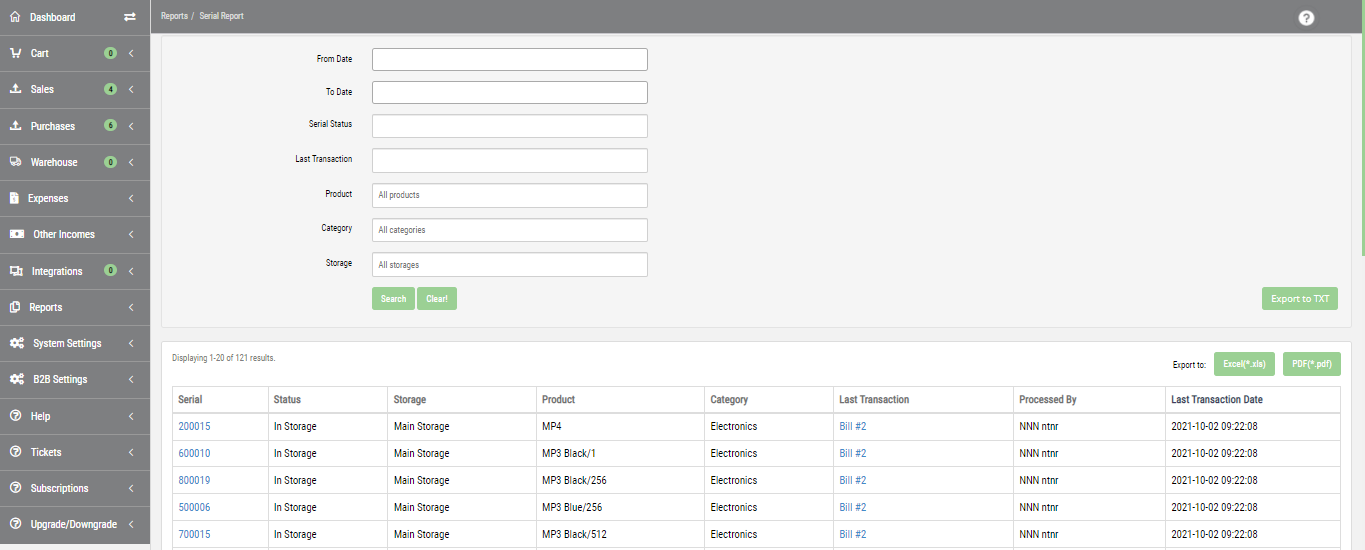 Serial Report - New G Solution