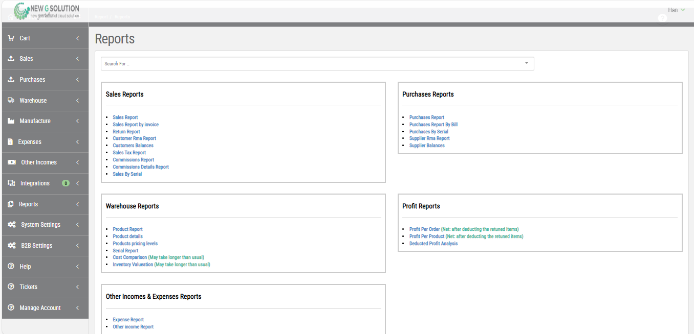 Inventory Valuation - New G Solution