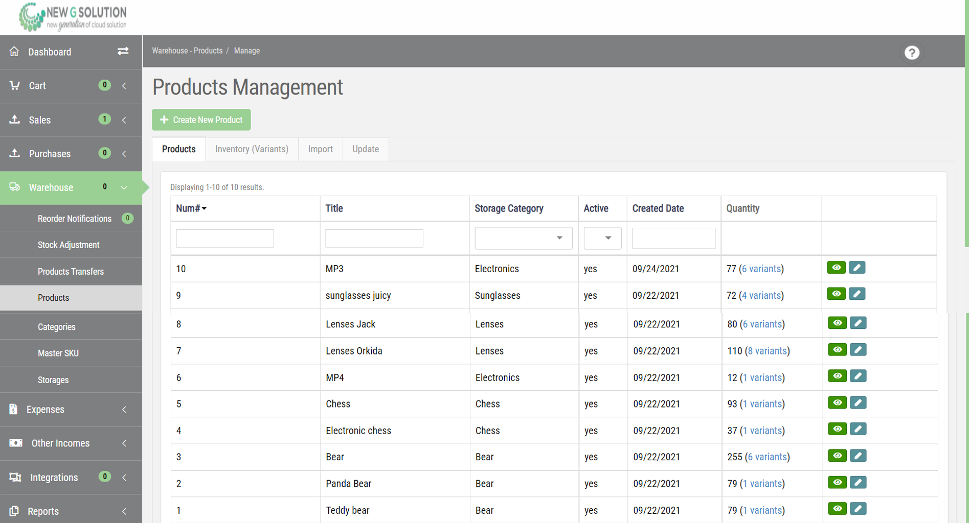 Cost Methods - New G Solution
