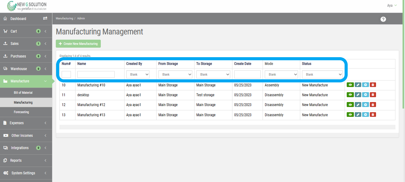 Manufacturing - New G Solution